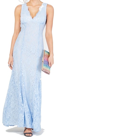 Morgan & Co. | Dresses | Morgan Co Dress Blue 3 Junior Lace Shimmer ...